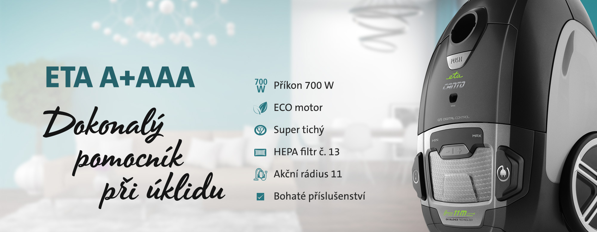 Podlahový vysavač ETA Canto II 2492 90020 stříbrný/šedý | Eshop ETA