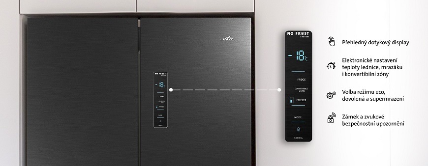 Americká lednice ETA 274290015DN černá/nerez | Eshop ETA